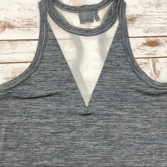 Athleta | Tops | Athleta Grey Heather Utopia Mesh Inset Tank | Poshmark